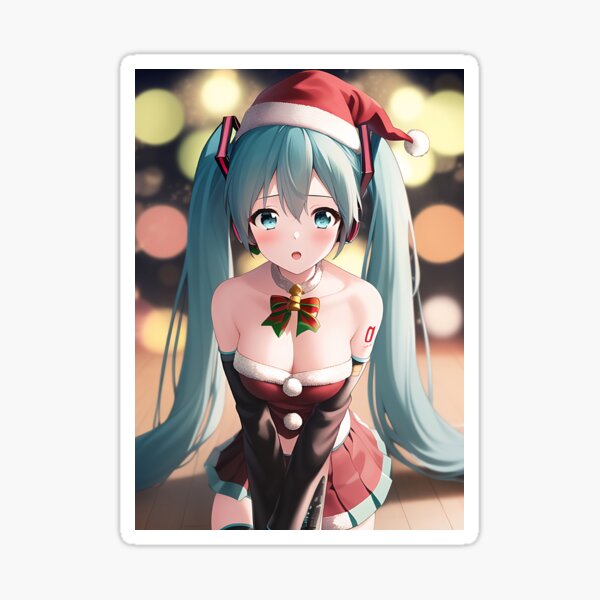 "Christmas Hatsune Miku" Sticker for Sale by Amulet05 | Redbubble
