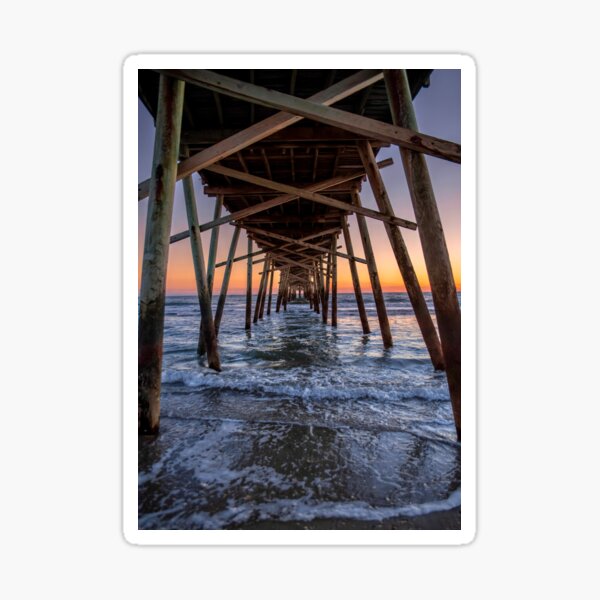 "Winter Sunset at the Pier" Sticker for Sale by LucyPogosian | Redbubble