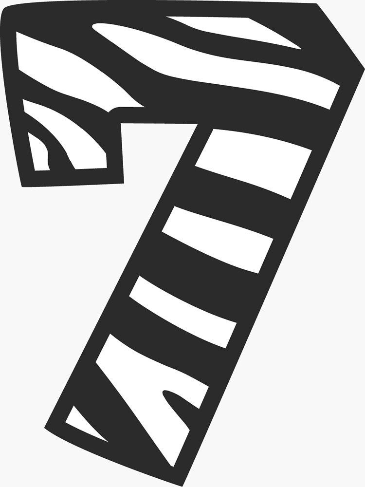 "Zebra pattern number 7 stripped numbers " Sticker for Sale by Basmaclinial | Redbubble