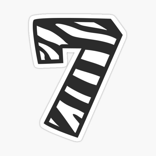 "Zebra pattern number 7 stripped numbers " Sticker for Sale by ...