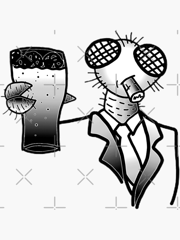 "Barfly and Tattoo beerfly large black logo" Sticker for Sale by ...