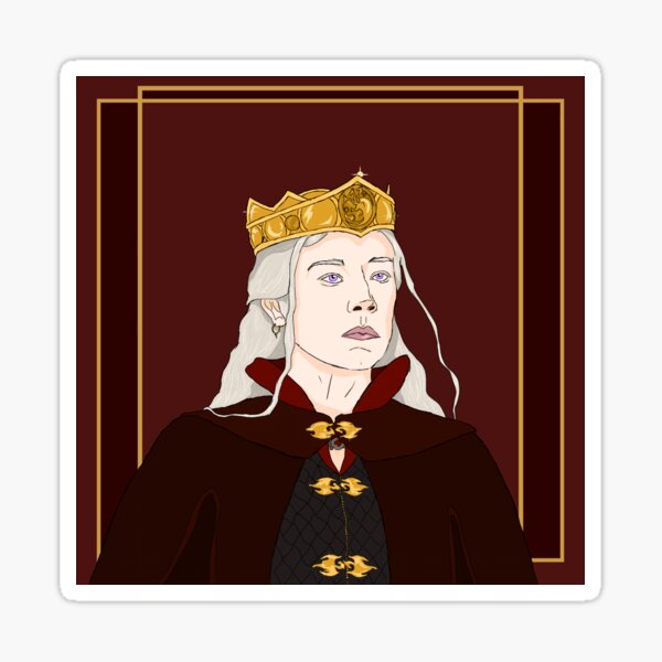 "Queen Rhaenyra Targaryen in Jaehaerys' Crown" Sticker for Sale by ...