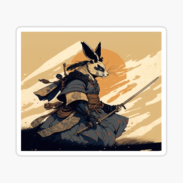 "ukiyo-e Samurai Rabbit" Sticker for Sale by Sabot119 | Redbubble