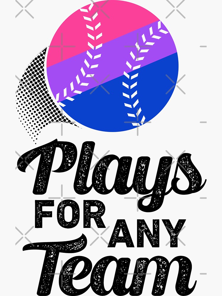 "Plays For Any Team Trans LGBTQIA Baseball Bisexual Pride Month ...