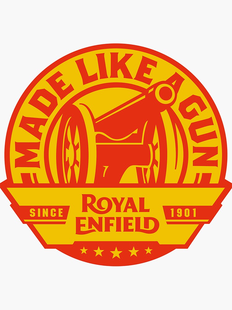 "made like a gun - royal enfield - since 1901" Sticker for Sale by ...