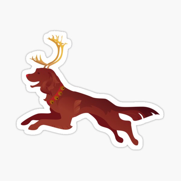 "Rudolf the Red Nosed Setter" Sticker for Sale by P00dleBug | Redbubble