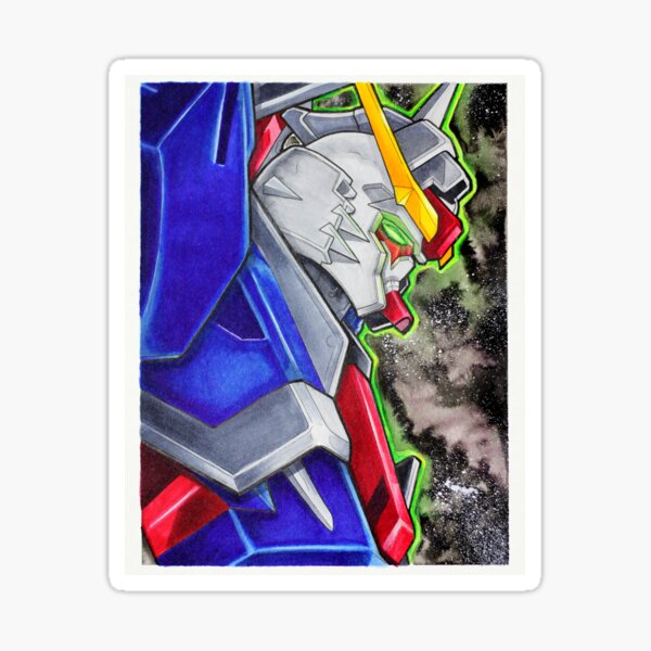"Anime Mecha Space Robot Watercolor Painting" Sticker for Sale by ...