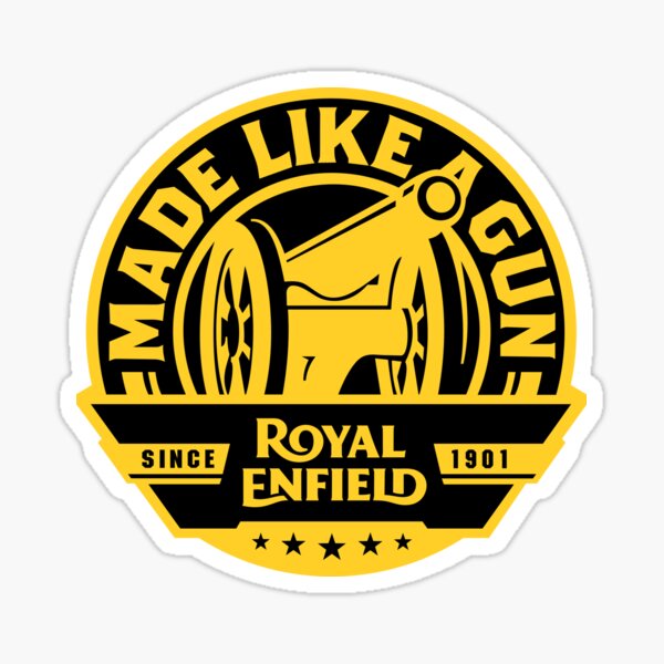 "made like a gun - royal enfield - since 1901" Sticker for Sale by ...