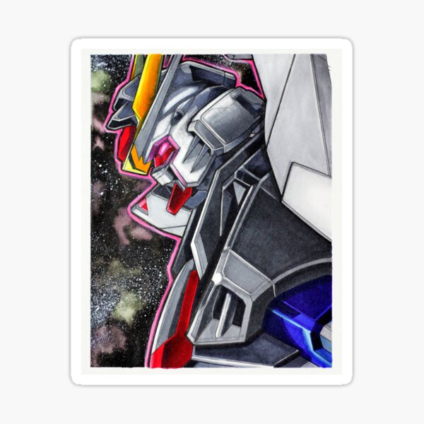 "Mecha Space Robot Anime Watercolor Painting" Sticker for Sale by ...