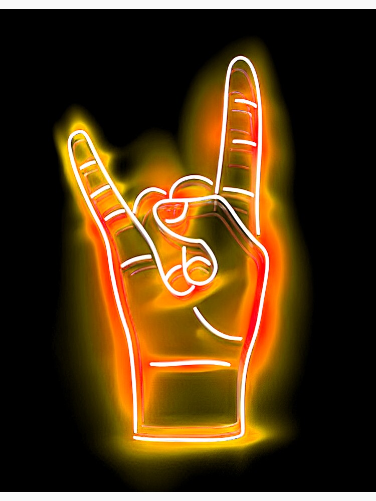 "Neon Light - Metal Finger" Sticker for Sale by NeoNDLyd | Redbubble