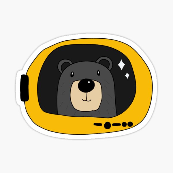"Space bear" Sticker for Sale by giga-whale | Redbubble