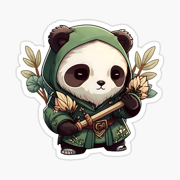 "Panda Druid | DND Druid | Nature Panda" Sticker for Sale by ...
