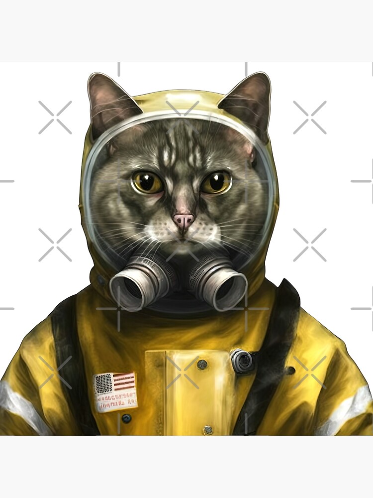 Cat wearing hazmat suit Premium Matte Vertical Poster sold by ...