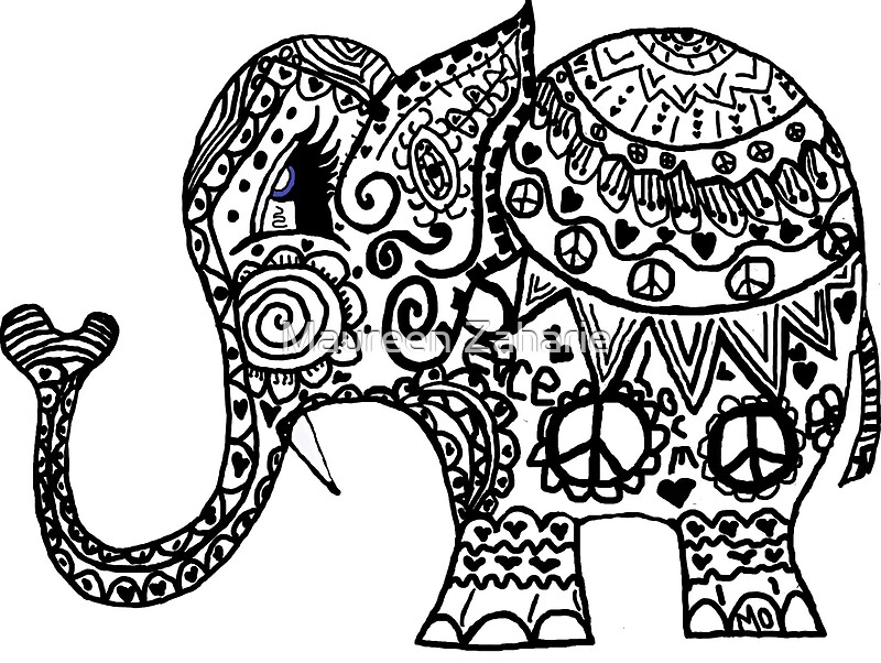 "peace elephant" by Maureen Zaharie | Redbubble