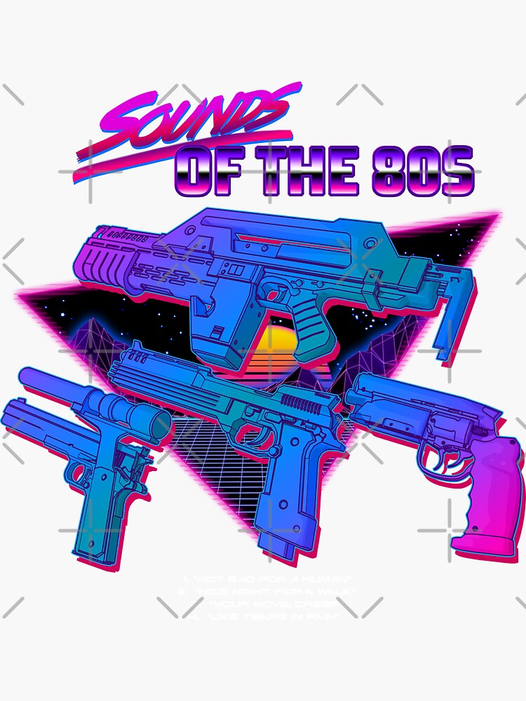 "Sounds of the 80s" Sticker for Sale by CCCDesign | Redbubble