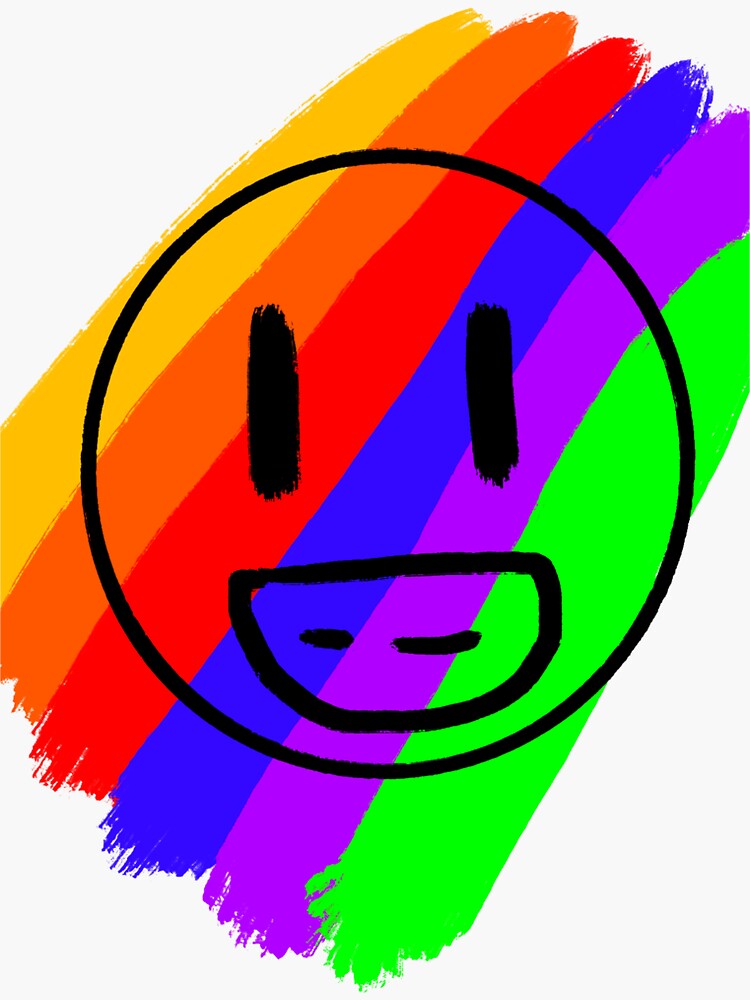 "Rainbow Smiley Face" Sticker for Sale by Usagicollection | Redbubble