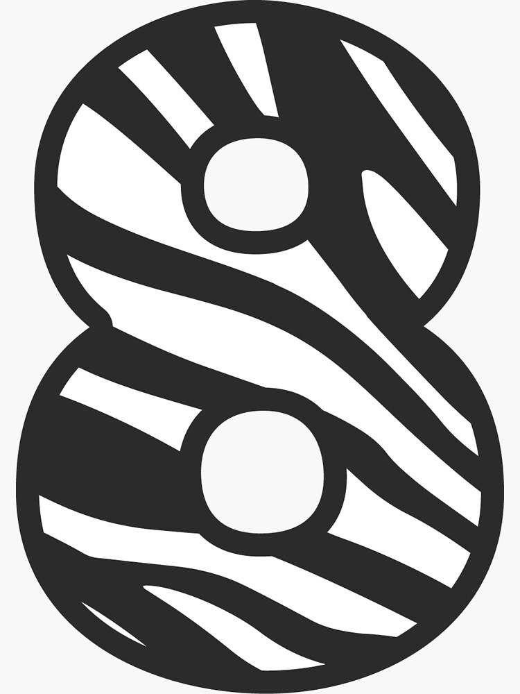 "Zebra pattern number 8 - stripped number " Sticker for Sale by ...