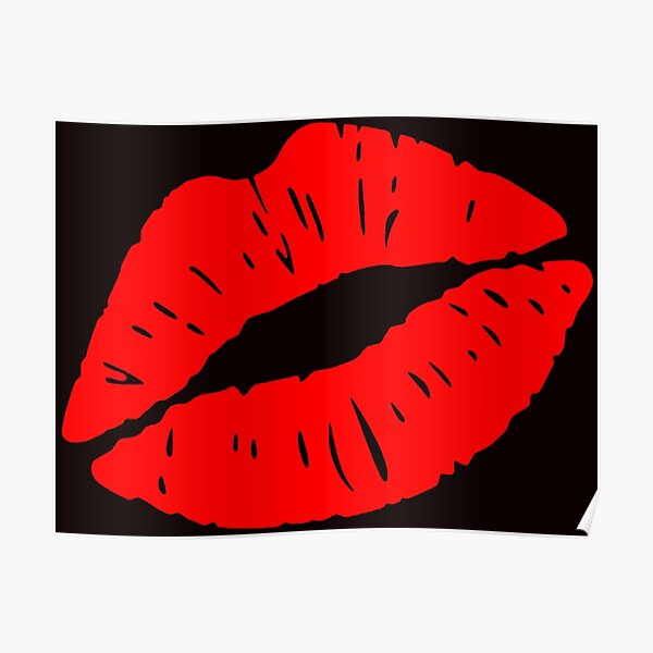 Póster « Lápiz labial rojo beso impresión mancha día de San Valentín ...