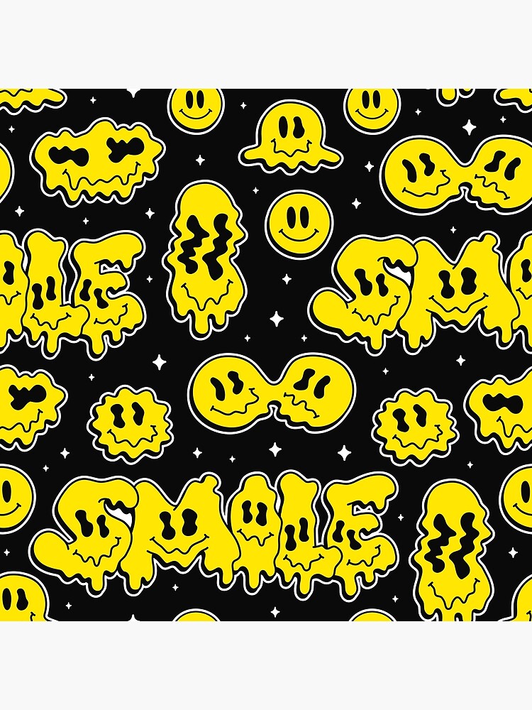 "Psychedelic smiley face yellow liquid emodji" Poster for Sale by ...