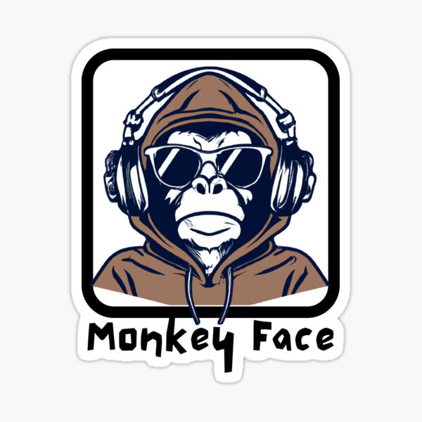 "Monkey Face Monkey cute design sunnies monkey face" Sticker for Sale ...