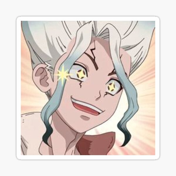 "Dr. Stone Senku Sticker Happy" Sticker for Sale by galaxywhizard ...