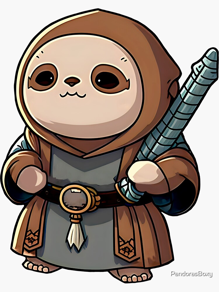 "Fierce Sloth Monk | DND Sloth Monk" Sticker for Sale by PandorasBoxy ...