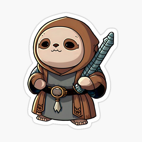 "Fierce Sloth Monk | DND Sloth Monk" Sticker for Sale by PandorasBoxy ...