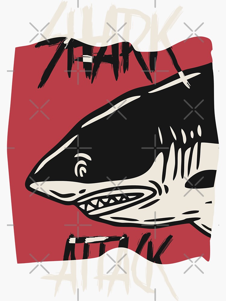 "shark attack" Sticker for Sale by killzilla | Redbubble
