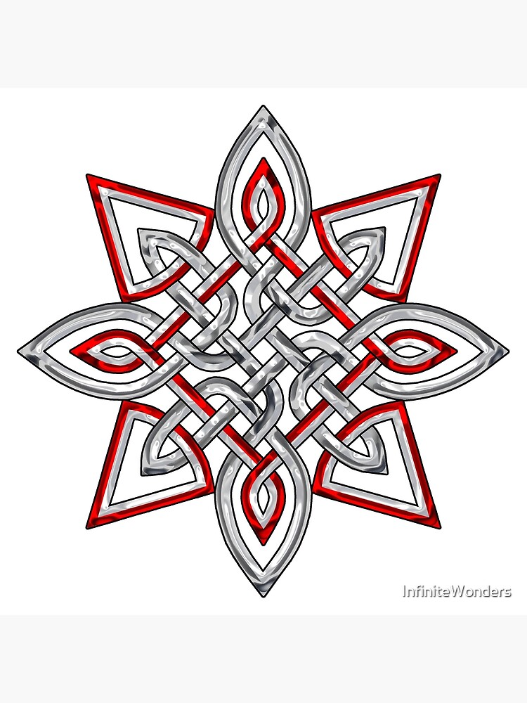 "Metallic Red and Silver Celtic Knot Star" Poster for Sale by ...