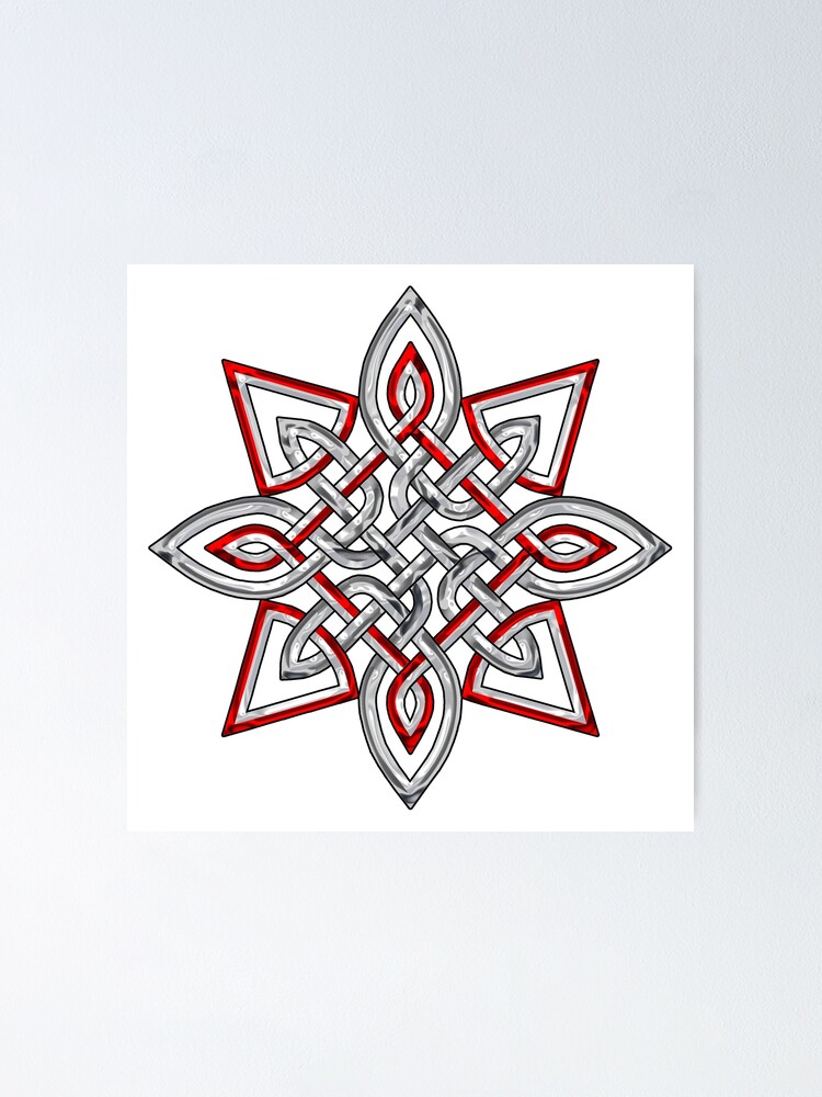 "Metallic Red and Silver Celtic Knot Star" Poster for Sale by ...