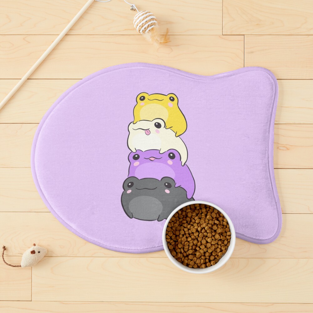 "Cute Nonbinary Pride Frog Pile: A Kawaii Aesthetic in Subtle Enby NB Flag Colors" Art Board ...