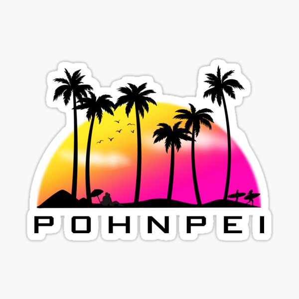 "Island sunset Pohnpei" Sticker for Sale by PolyMicroMela | Redbubble