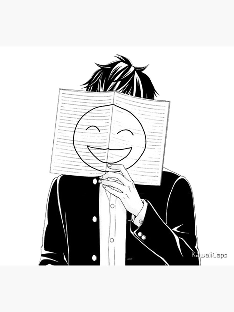 "Sad Boi (White)" Photographic Print by KawaiiCaps | Redbubble