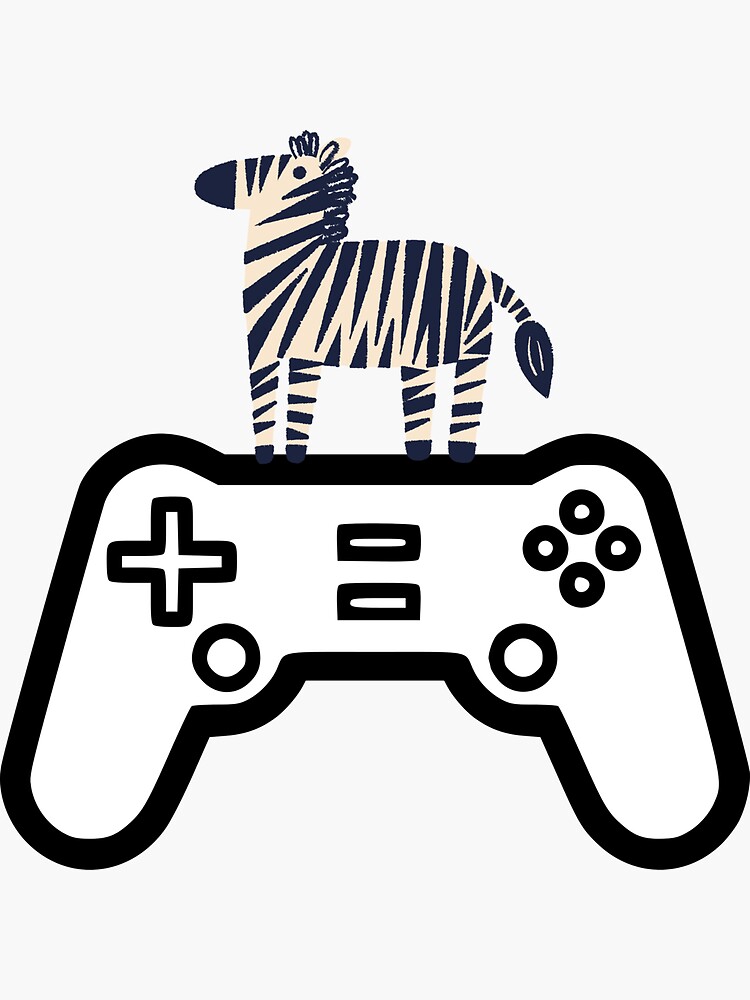 "Zebra Gamer Controller Epic" Sticker for Sale by DetectiveDog | Redbubble