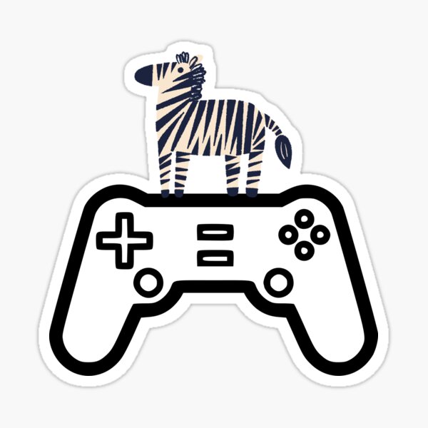 "Zebra Gamer Controller Epic" Sticker for Sale by DetectiveDog | Redbubble