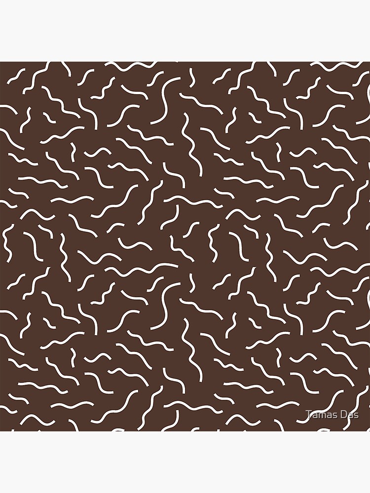 "Dark Brown Squiggly Lines patterns,minimal,simple,minimalist," Sticker ...