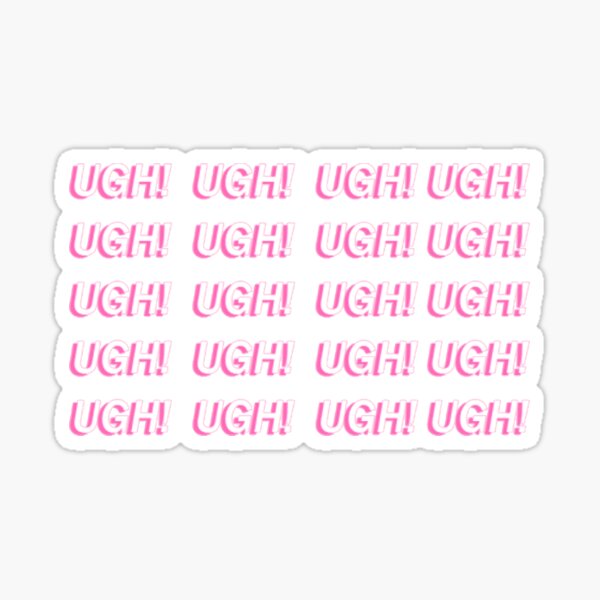 "UGH! (Black / Pink)" Sticker for Sale by KawaiiCaps | Redbubble