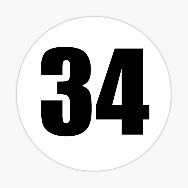 "Racing number 34" Sticker for Sale by stickerwicker | Redbubble