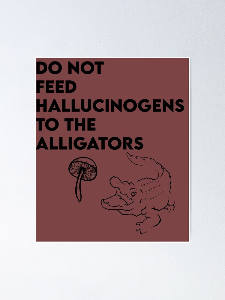 "do not feed hallucinogens to the alligators qoute " Poster for Sale by ...