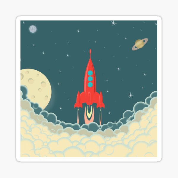 "rocket ship" Sticker for Sale by owami81 | Redbubble