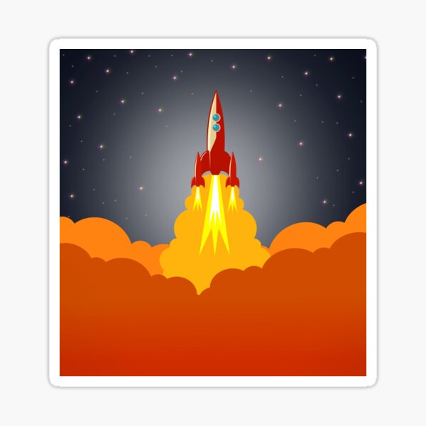 "rocket ship" Sticker for Sale by owami81 | Redbubble