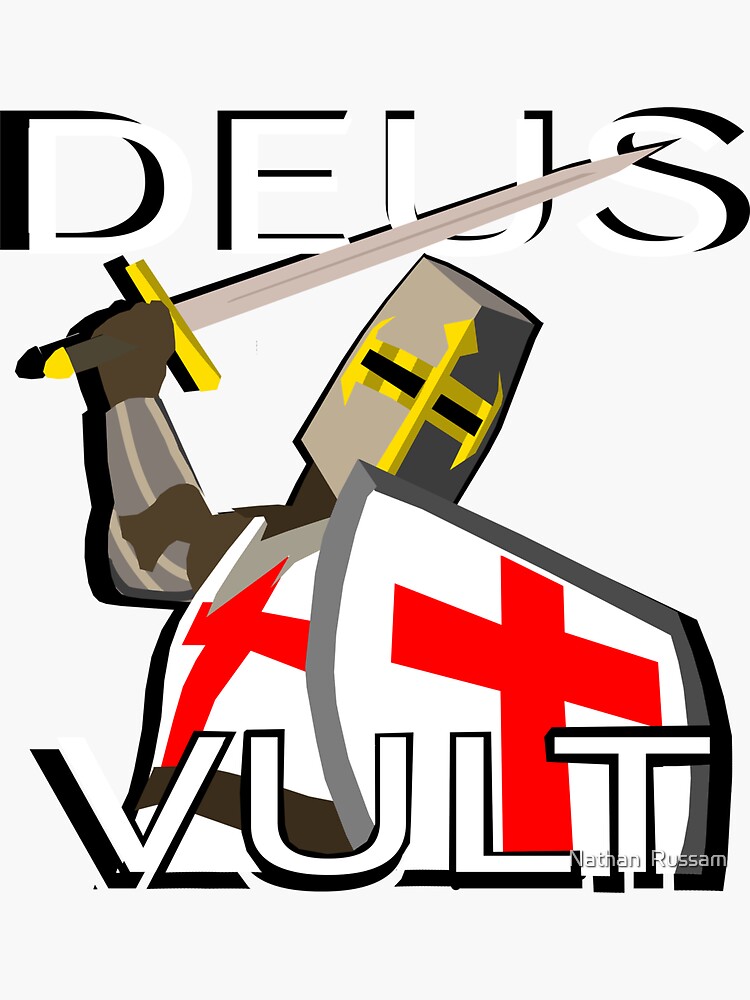 "DEUS VULT " Sticker for Sale by Doodle2d | Redbubble