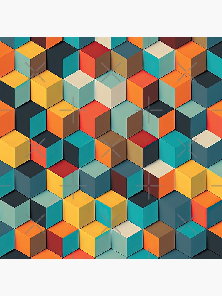 "Cubic Isometric" Sticker for Sale by Patternifico | Redbubble