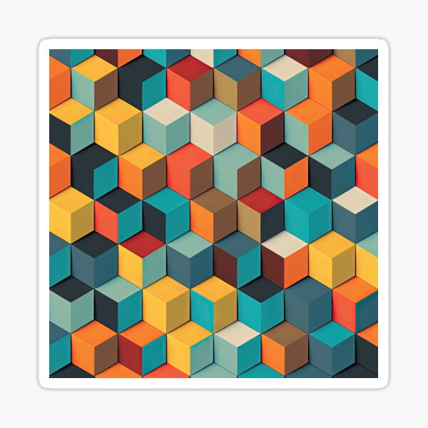 "Cubic Isometric" Sticker for Sale by Patternifico | Redbubble