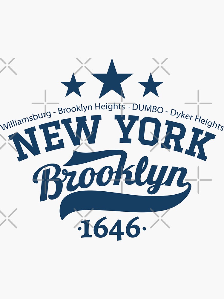 "New York Brooklyn, Brooklyn lettering, Brooklyn logo" Sticker for Sale ...