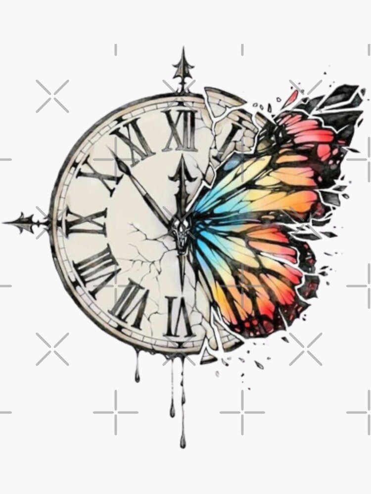 "time Butterfly" Sticker by mahass | Redbubble