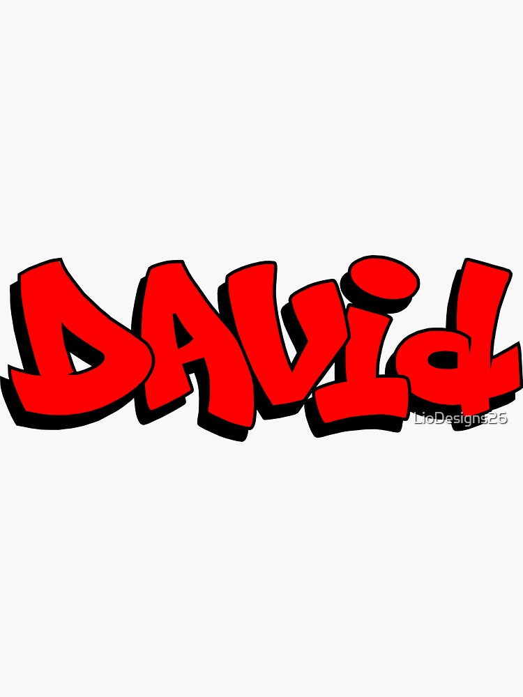 "David Graffiti Name Piece Red" Sticker for Sale by LioDesigns26 ...
