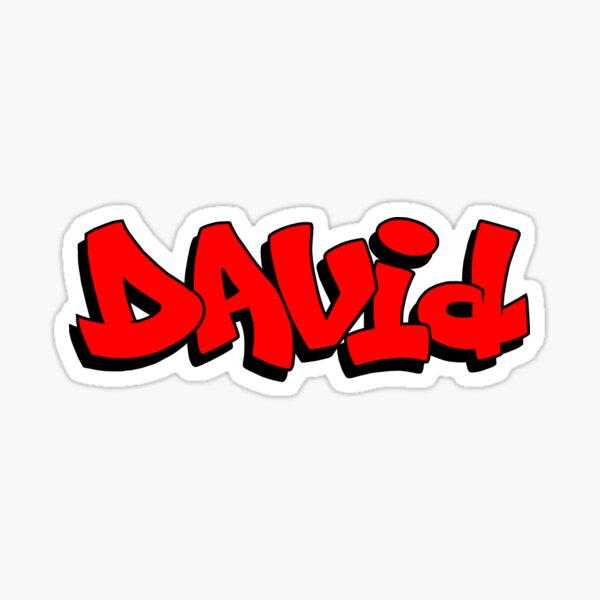 "David Graffiti Name Piece Red" Sticker for Sale by LioDesigns26 ...