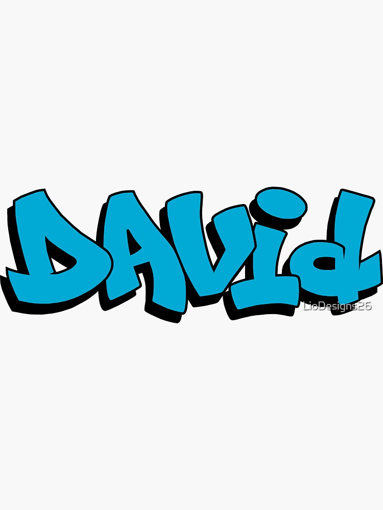 "David Graffiti Name Piece Blue" Sticker for Sale by LioDesigns26 ...