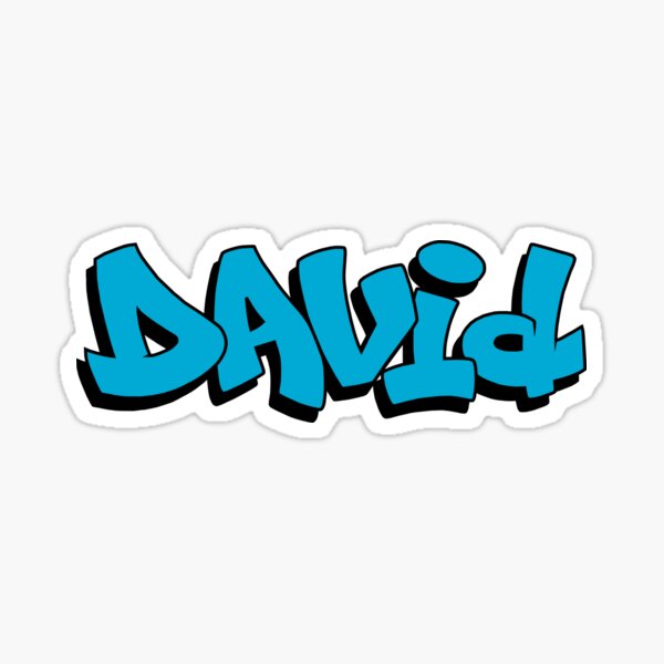 "David Graffiti Name Piece Blue" Sticker for Sale by LioDesigns26 ...